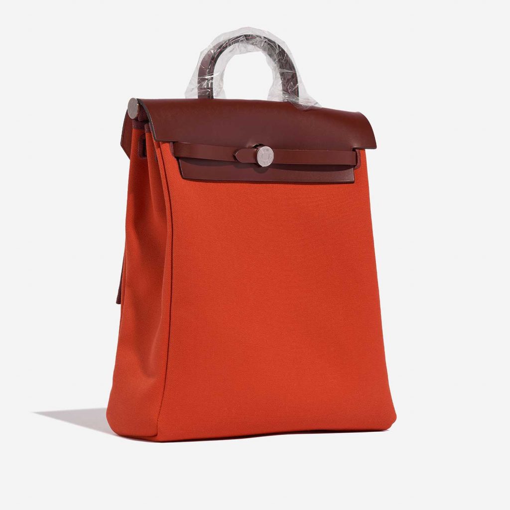 Hermès Herbag Backpack Toile / Vache Hunter Orange Mécano / Rouge H ...