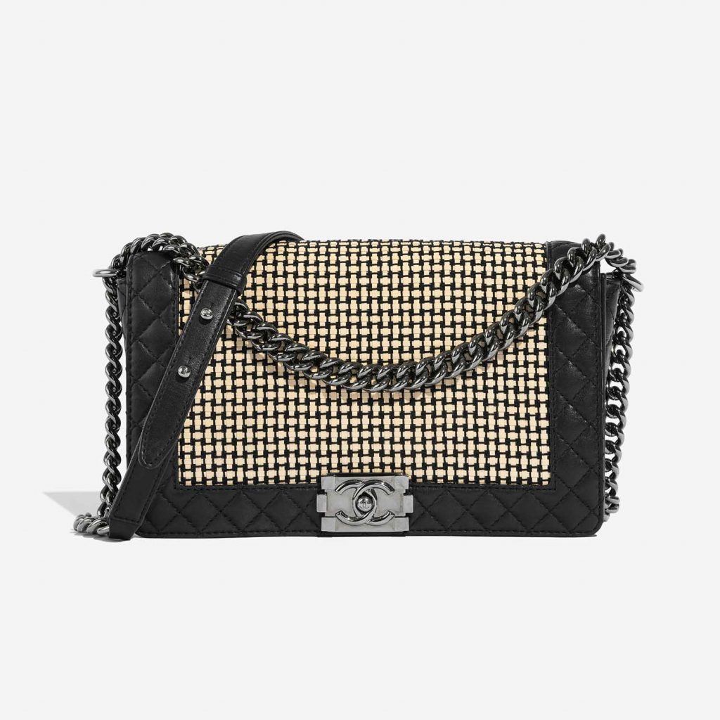 Chanel Boy Large Lamb / Rattan Black / Beige | SACLÀB