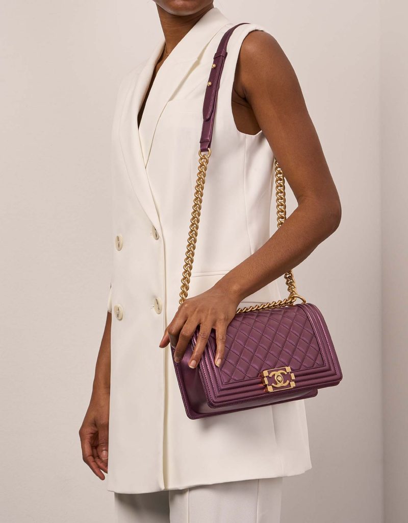 Chanel Boy New Medium Calf Metallic Rose Gold | SACLÀB