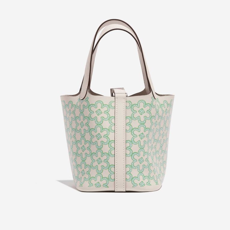 Hermès Micro Lucky Daisy Picotin 14 Swift Nata / Vert / White | SACLÀB