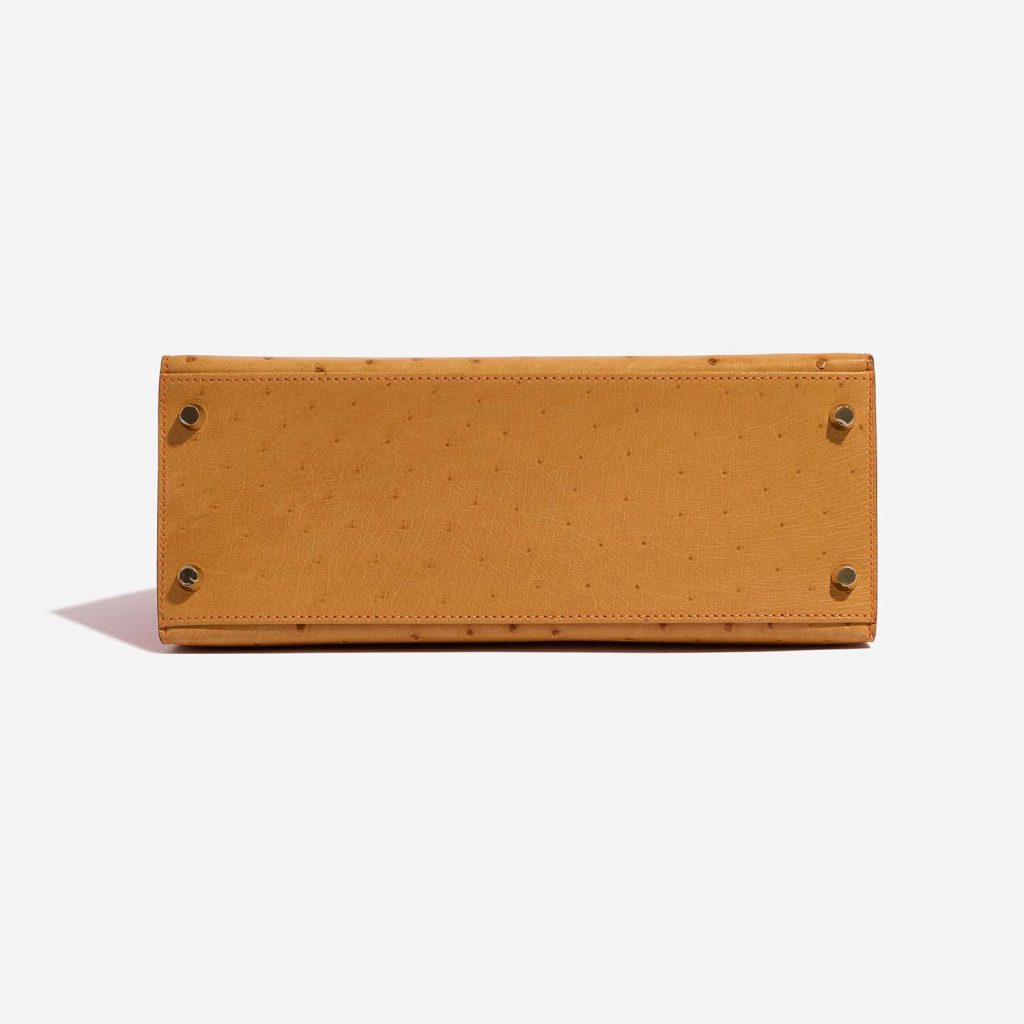 Hermès Kelly 28 Ostrich Gold / Rouge Vif | SACLÀB