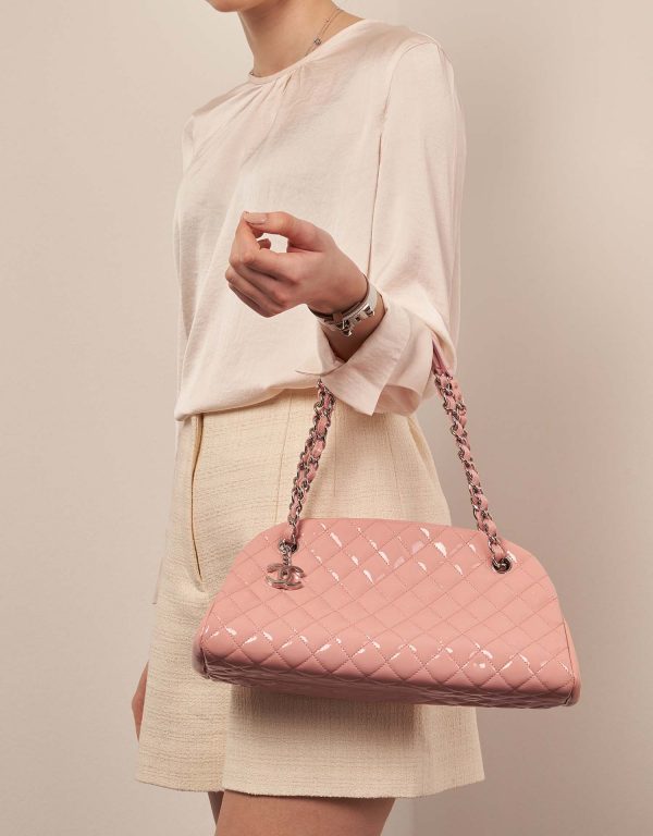 Chanel Bowling Mademoiselle Medium Patent Peach | SACLÀB