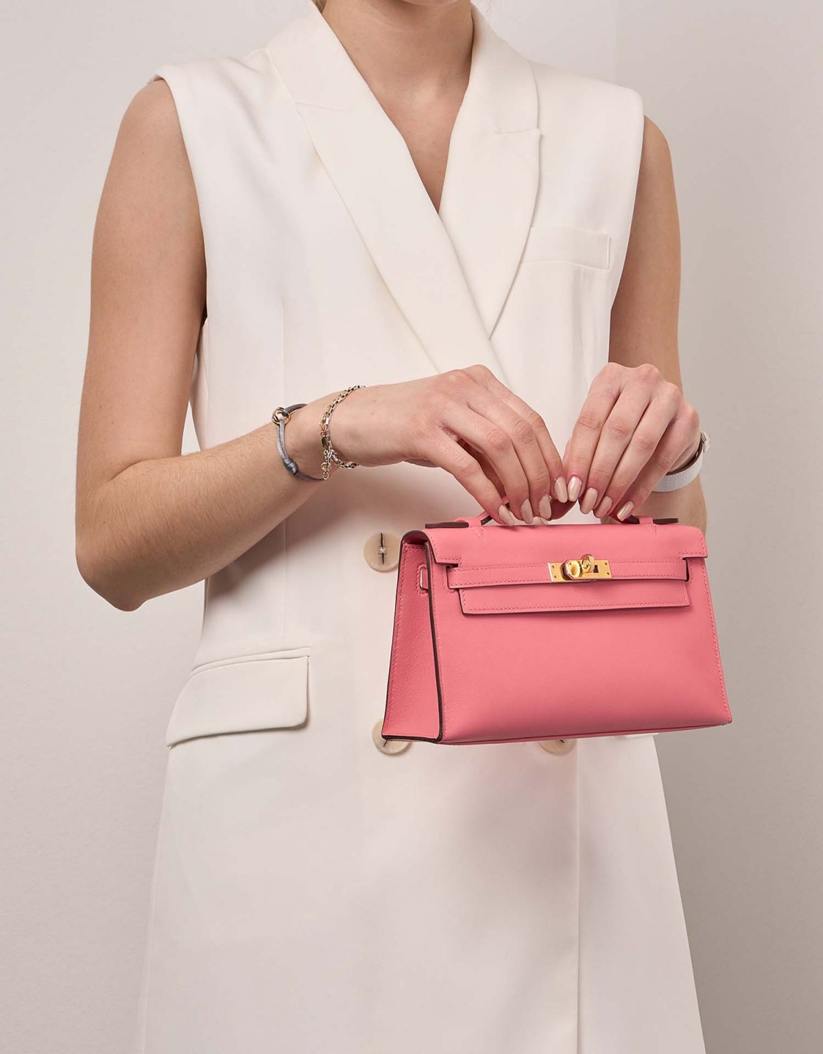 Hermès Kelly Pochette Swift Rose Azalee | SACLÀB