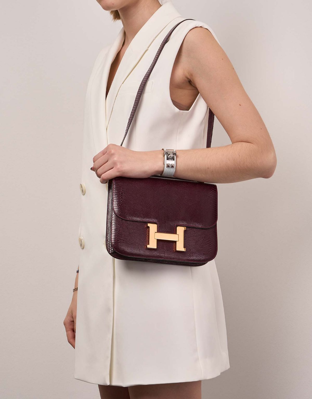 Hermès Constance 23 Salvator Lizard Bordeaux | SACLÀB