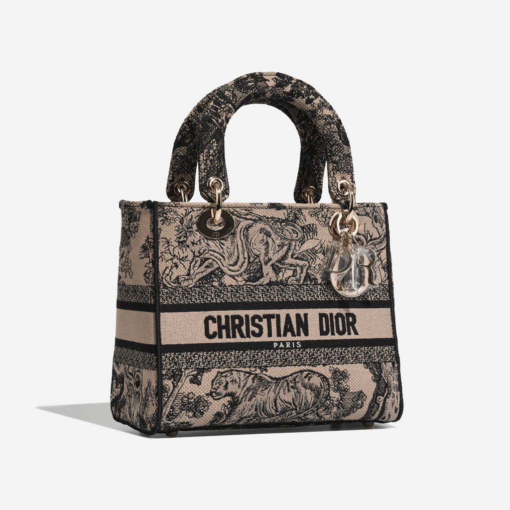 Dior Lady Medium Canvas Beige / Black | SACLÀB