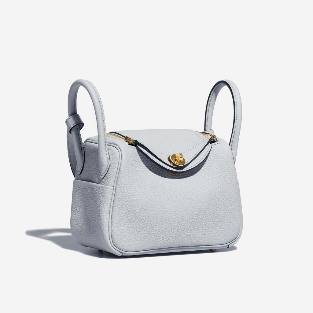 Hermès Lindy Mini Taurillon Clemence Blue Pale | SACLÀB