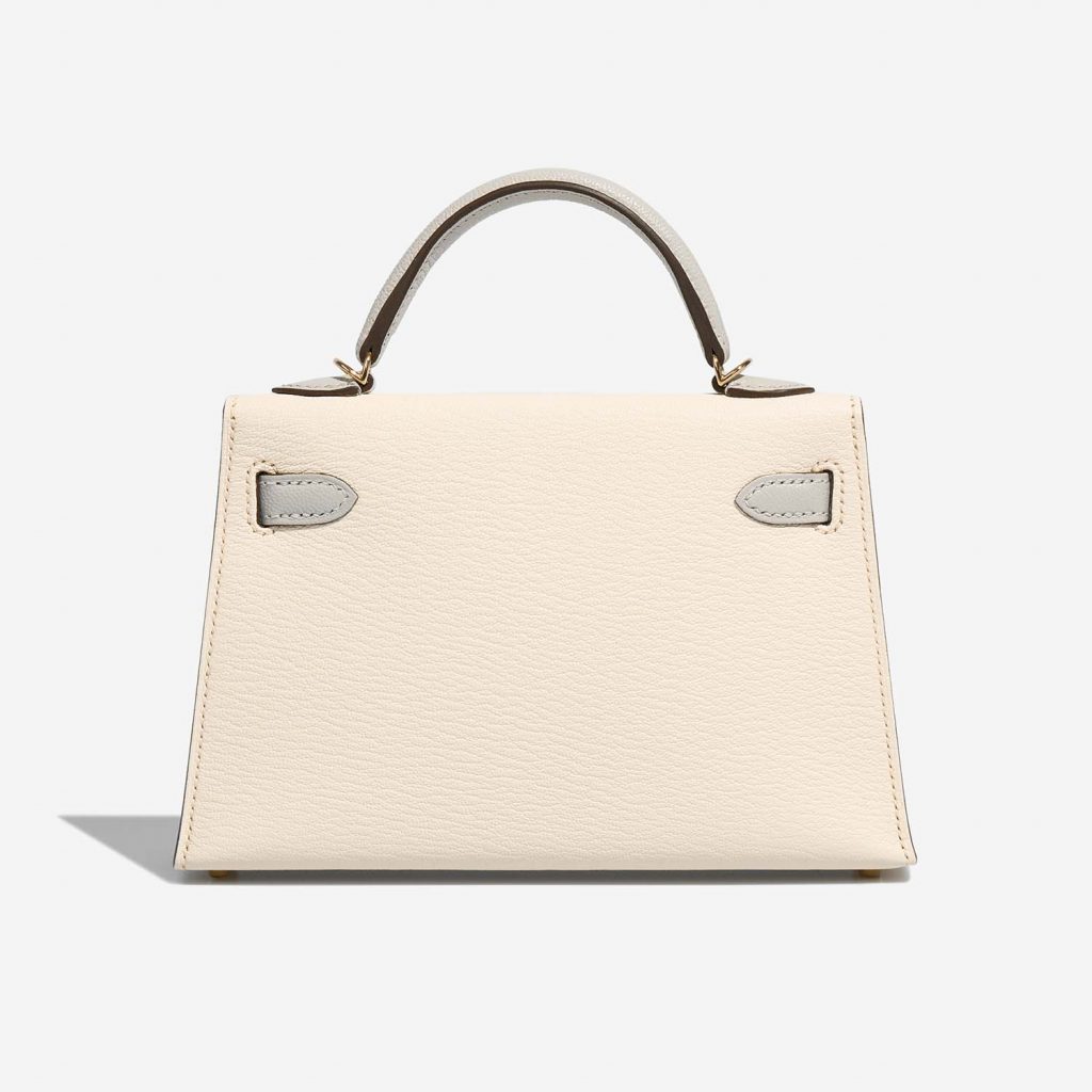 Hermès Kelly HSS Mini Chèvre Mysore Nata / Gris Perle | SACLÀB