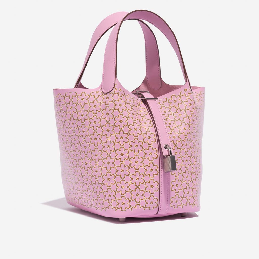 Hermès Lucky Daisy Picotin 18 Swift Mauve Sylvestre / Cuivre / White ...