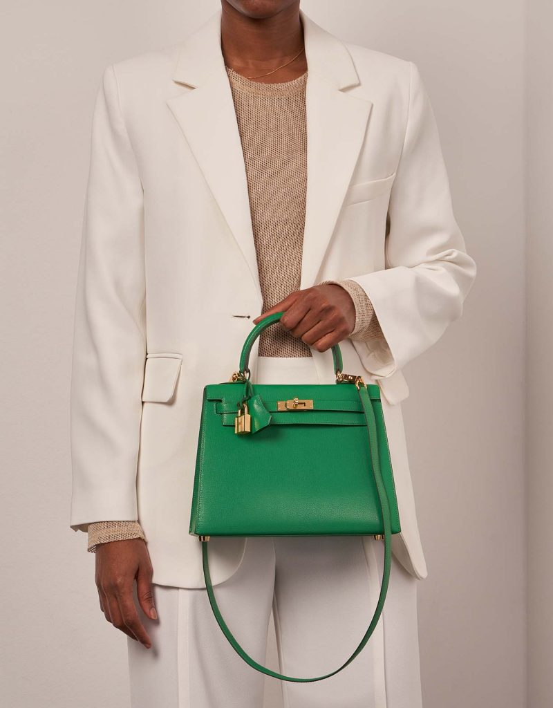 Hermès Kelly 25 Chevre Chamkila Bambou | SACLÀB