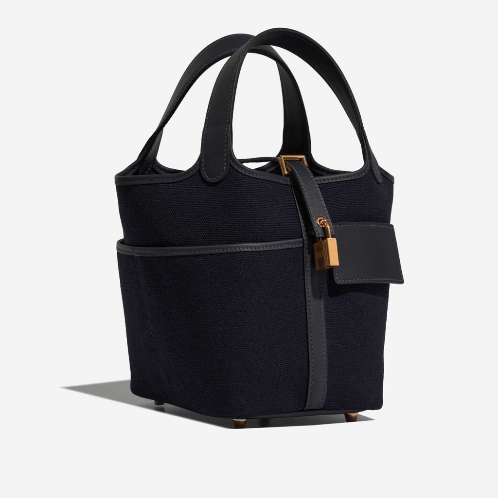 Hermès Picotin Cargo 18 Toile / Swift Blue Marine / Caban | SACLÀB