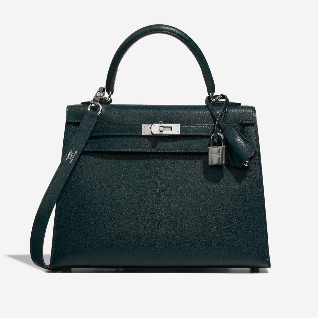 Hermès Kelly 25 Chevre Chamkila Vert Cypress | SACLÀB