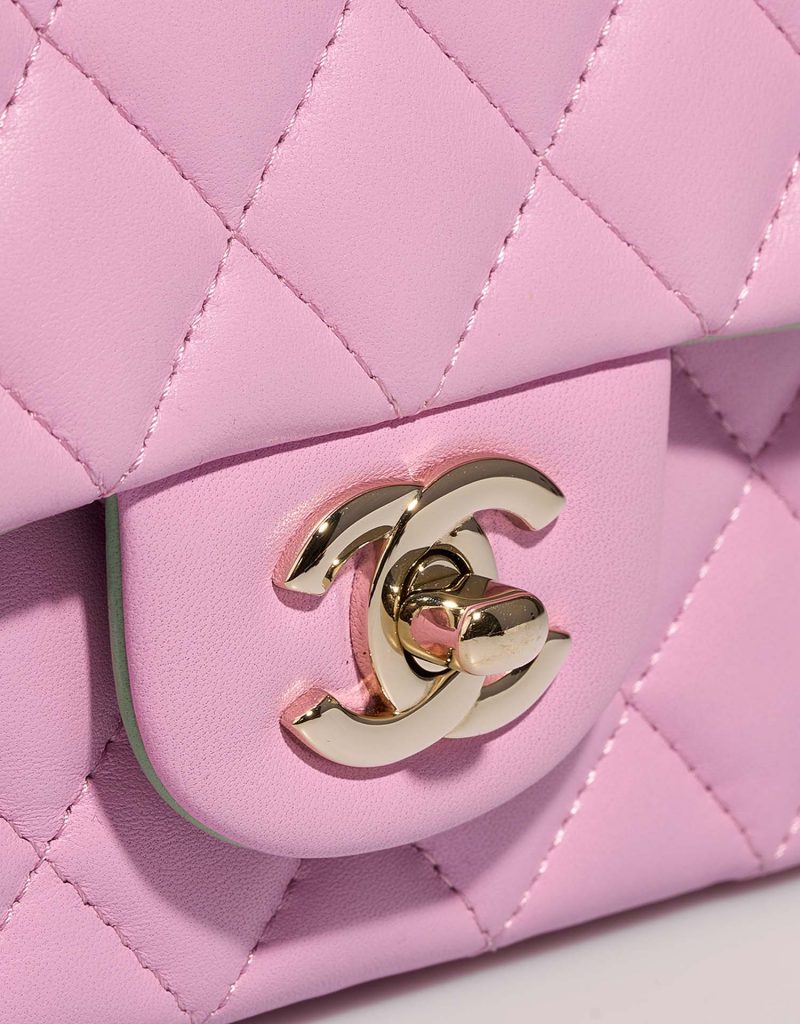 Chanel Timeless Mini Rectangular Lamb Pink / Green | SACLÀB
