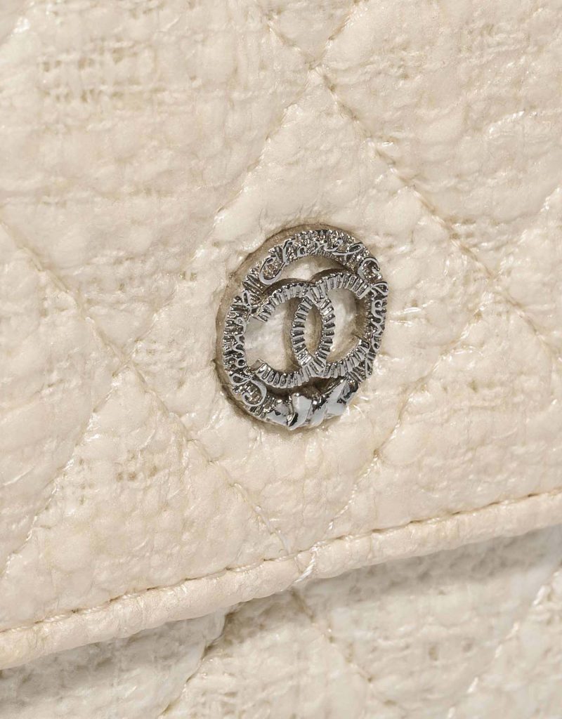 Chanel Timeless Wallet On Chain Artificial Fabric White | SACLÀB