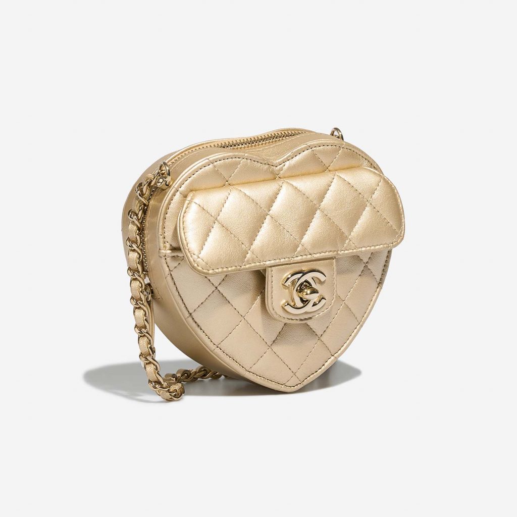 Chanel Timeless Heart Small Lamb Gold | SACLÀB