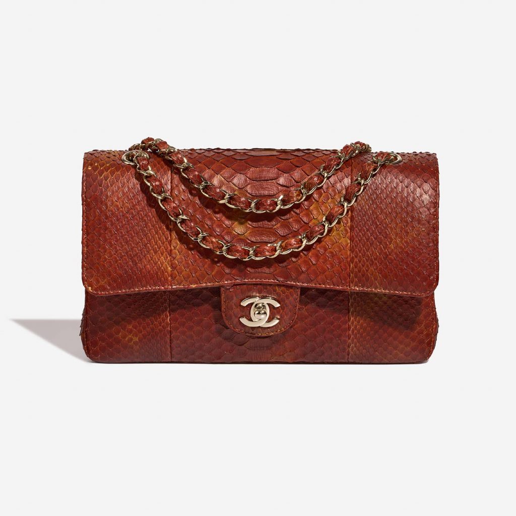 Chanel Timeless Medium Python Red / Orange | SACLÀB