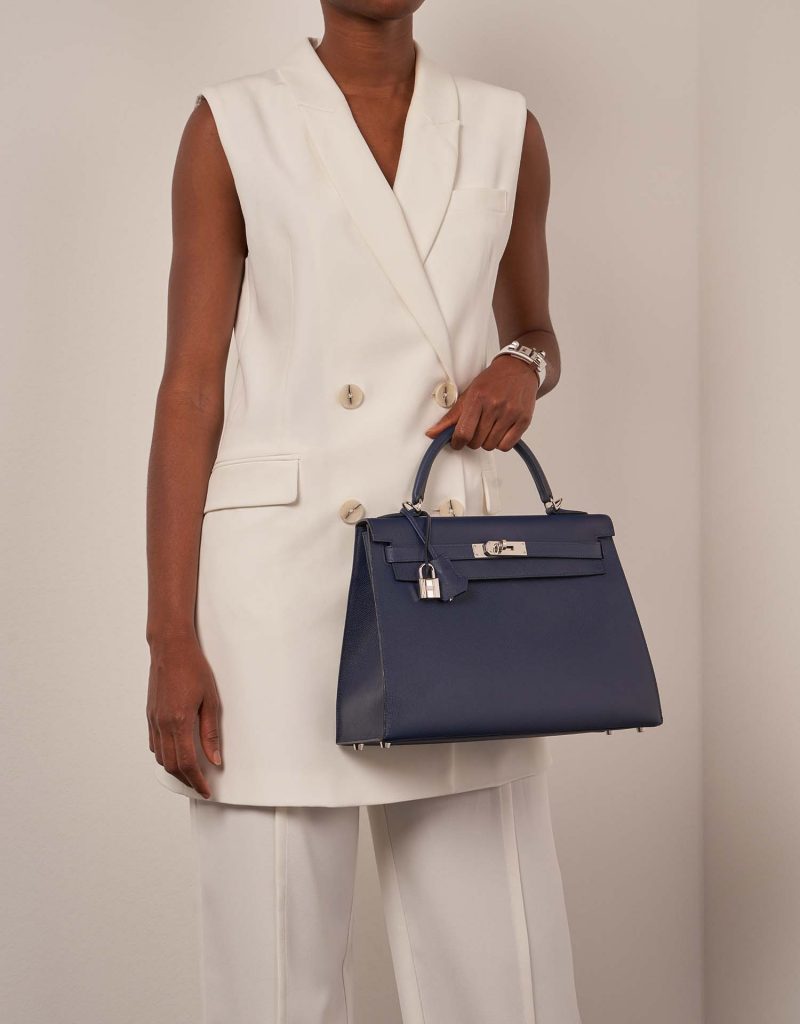 Hermès Kelly 32 Epsom Blue Saphir | SACLÀB