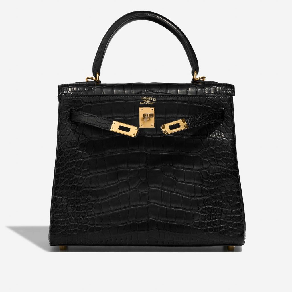 Hermès Kelly 25 Matte Alligator Black | SACLÀB