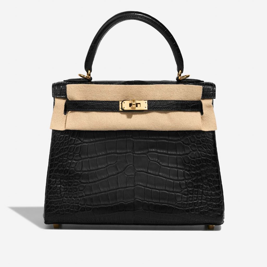 Hermès Kelly 25 Matte Alligator Black | SACLÀB