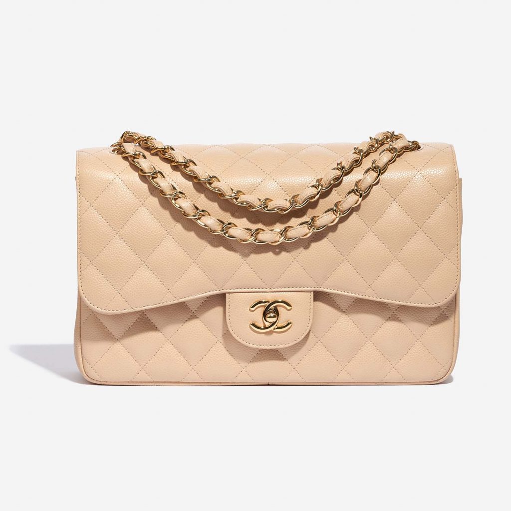 Chanel Timeless Jumbo Caviar Beige | SACLÀB