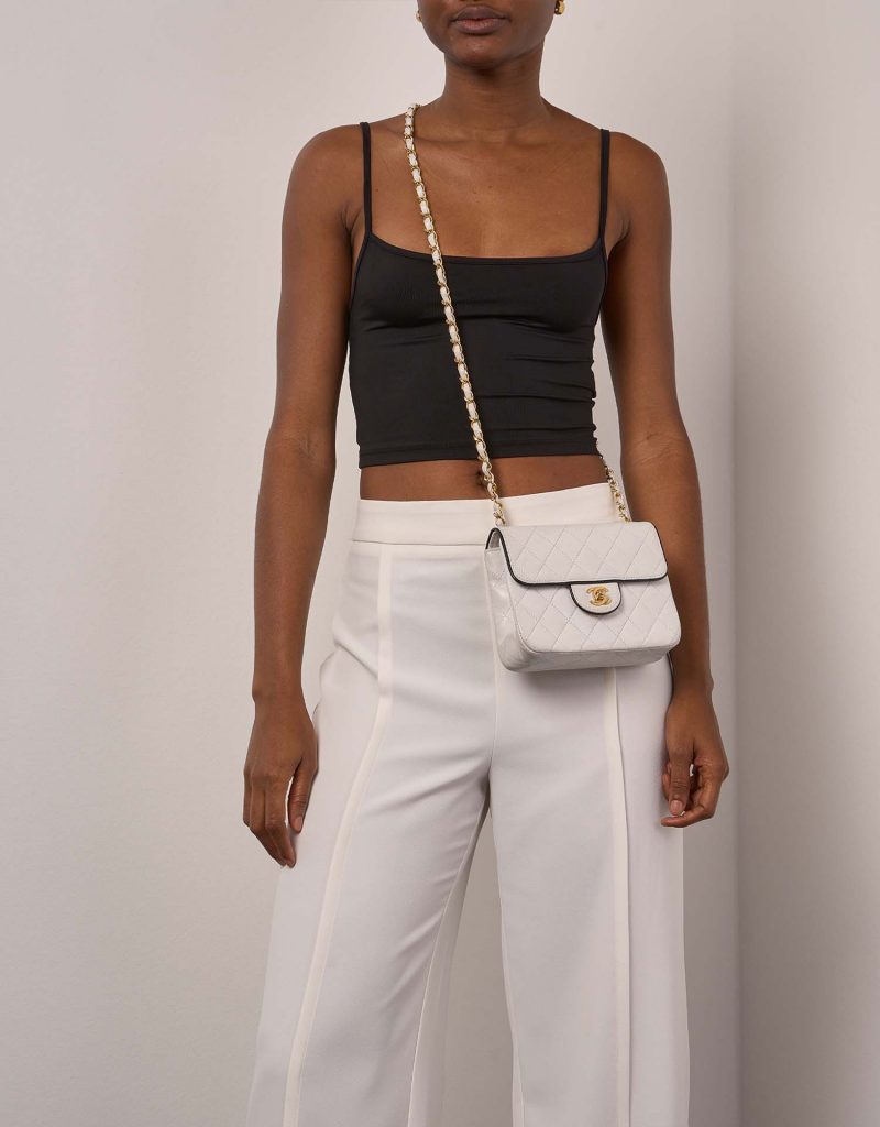 Chanel Timeless Mini Square Lamb White | SACLÀB