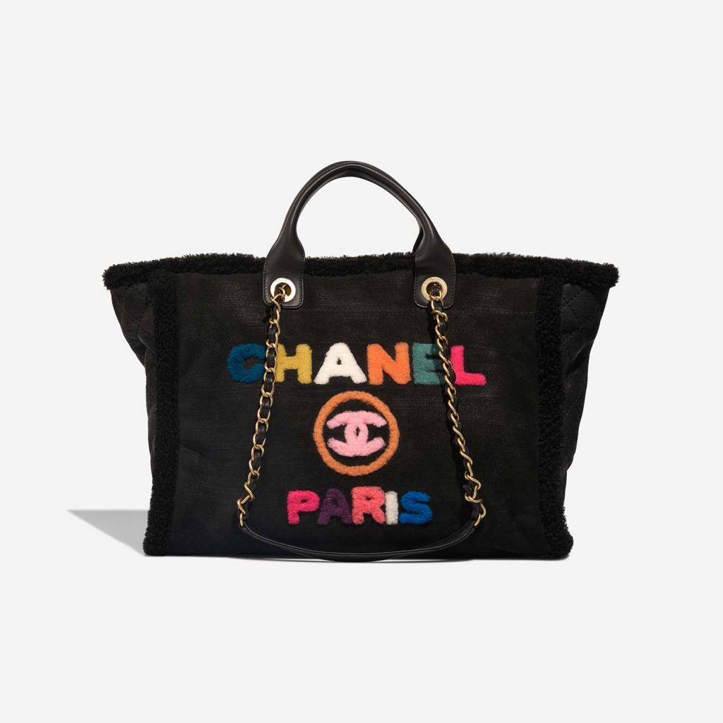 Chanel Deauville Large Shearling / Suede Black / Multicolour | SACLÀB