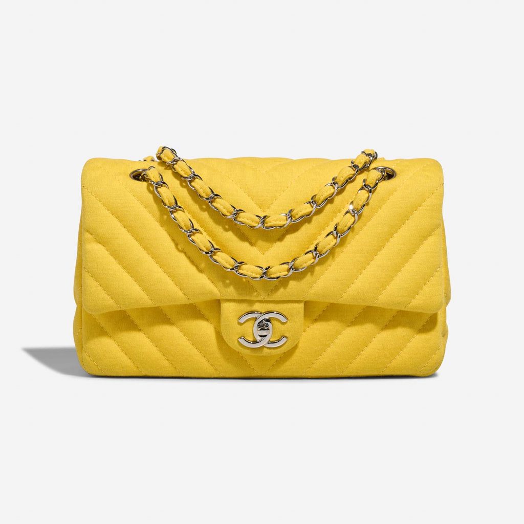 Chanel Timeless Medium Fabric Yellow | SACLÀB