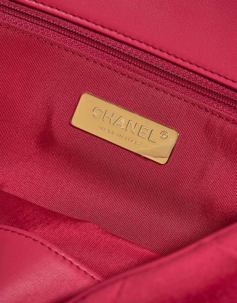 Chanel 19 Maxi Flap Bag Wool / Jersey Hot Pink | SACLÀB