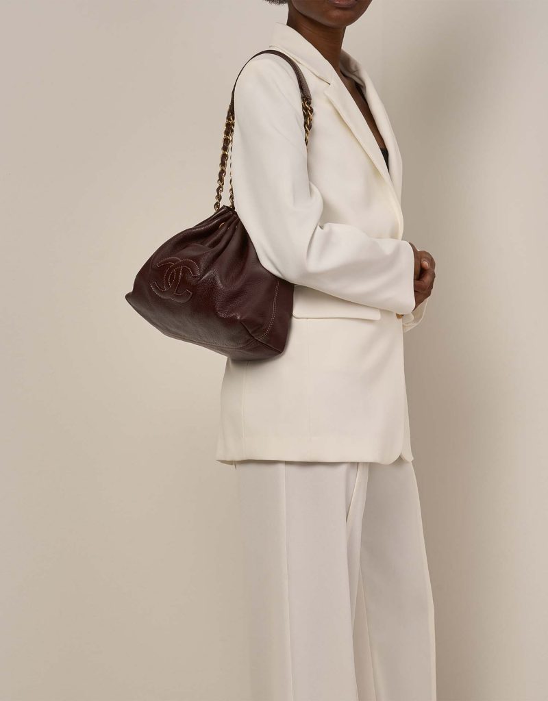 Chanel Drawstring Calf Brown | SACLÀB