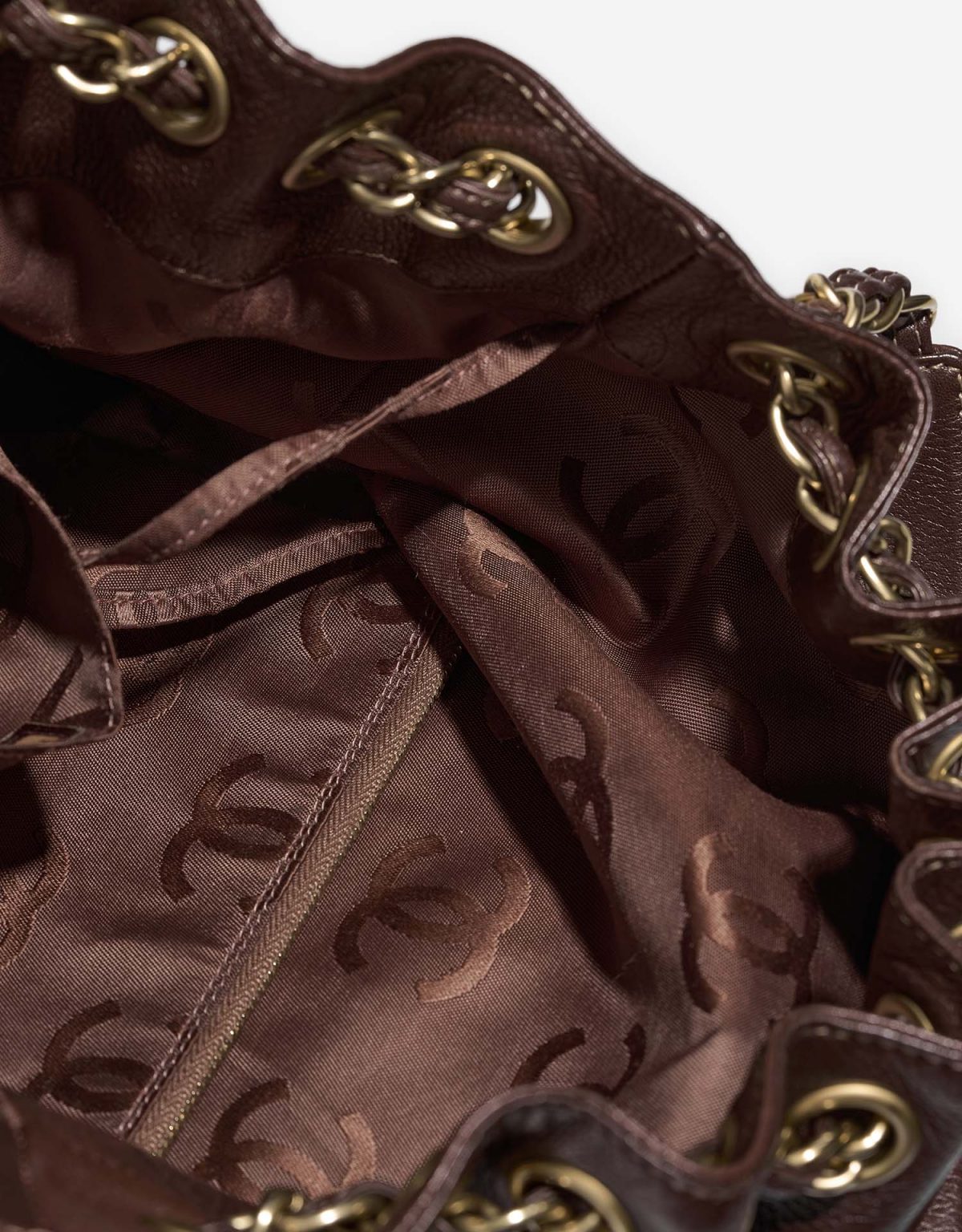 Chanel Drawstring Calf Brown | SACLÀB
