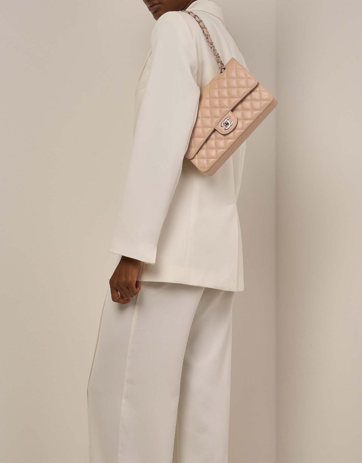 Chanel Timeless Medium Caviar Beige | SACLÀB