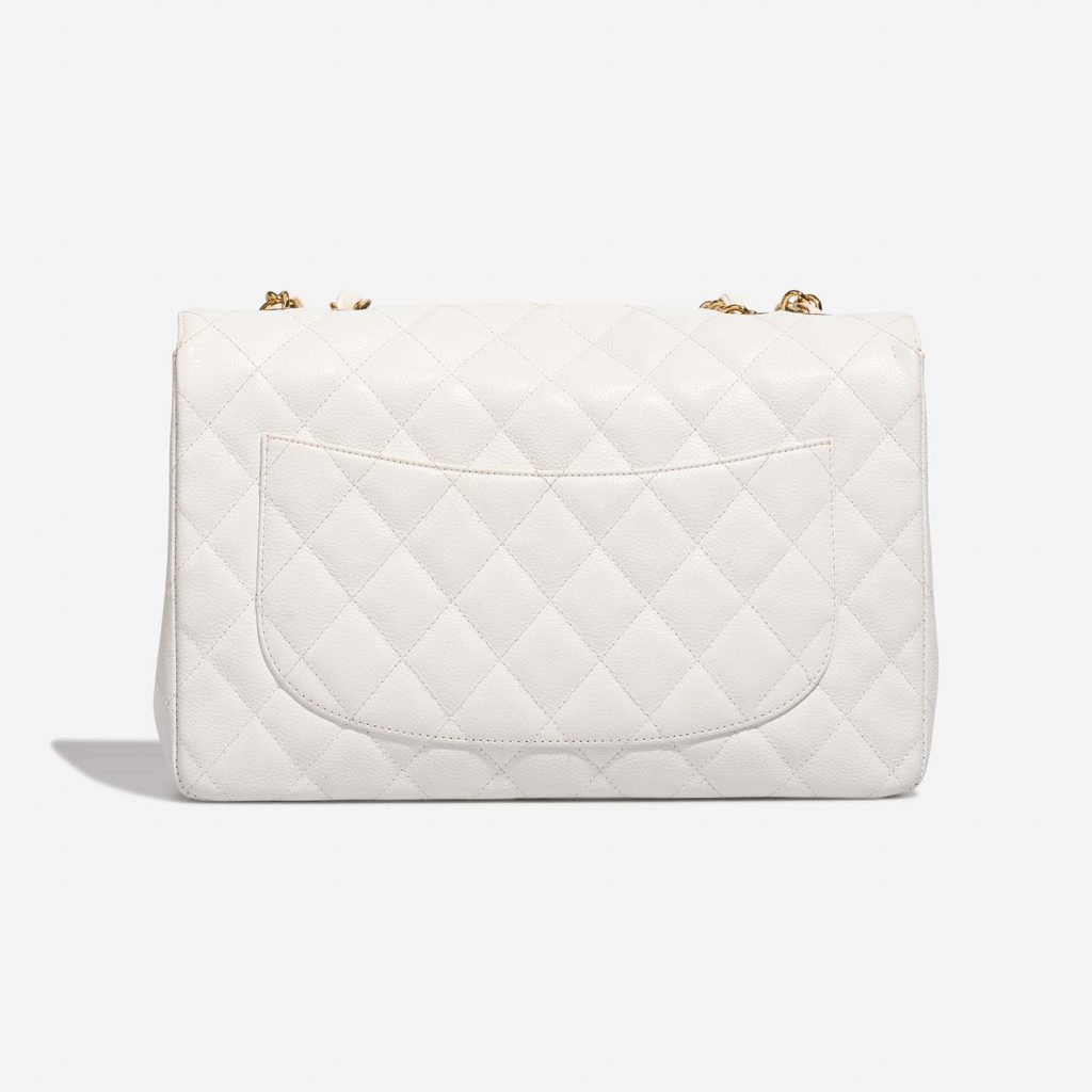 Chanel Timeless Jumbo Caviar White | SACLÀB