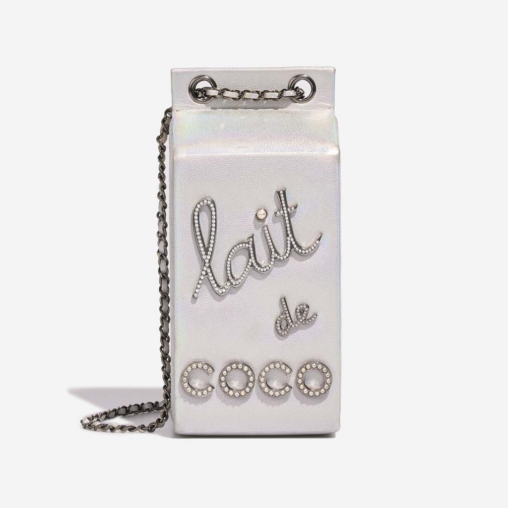 Chanel Milk Carton Lait de Coco Calf Silver | SACLÀB