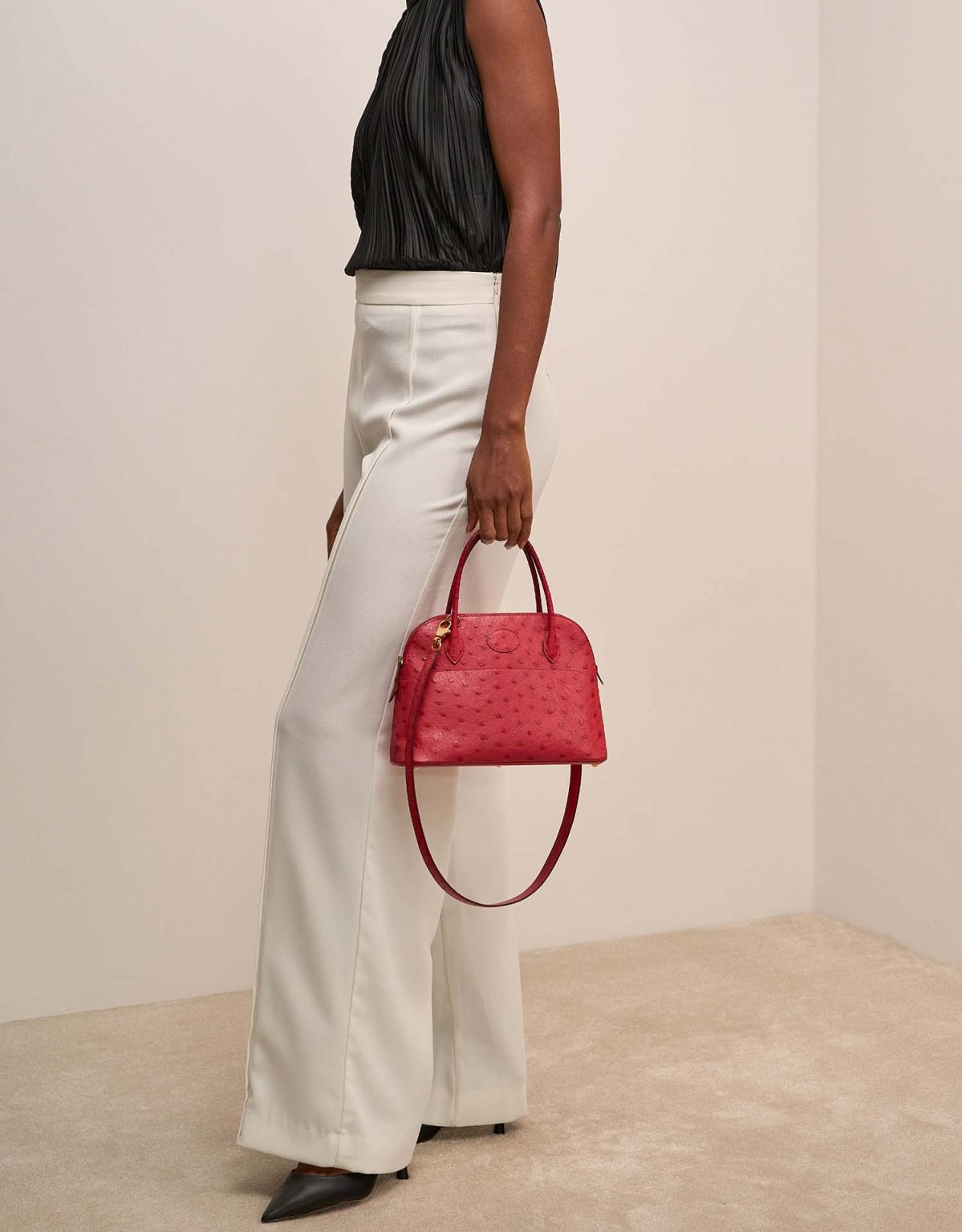 Hermès Bolide 27 Ostrich Rouge Vif | SACLÀB