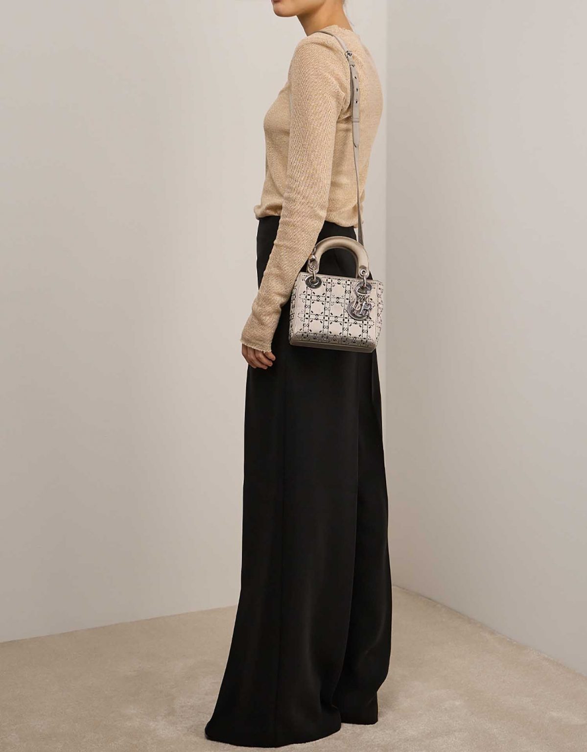 Dior Lady Mini Satin Taupe | SACLÀB