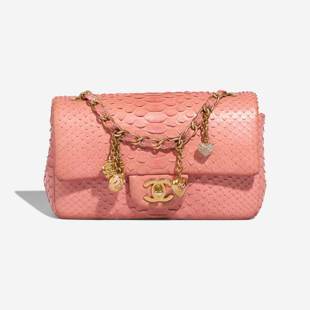 Chanel Timeless Mini Rectangular Python Dusty Rose | SACLÀB