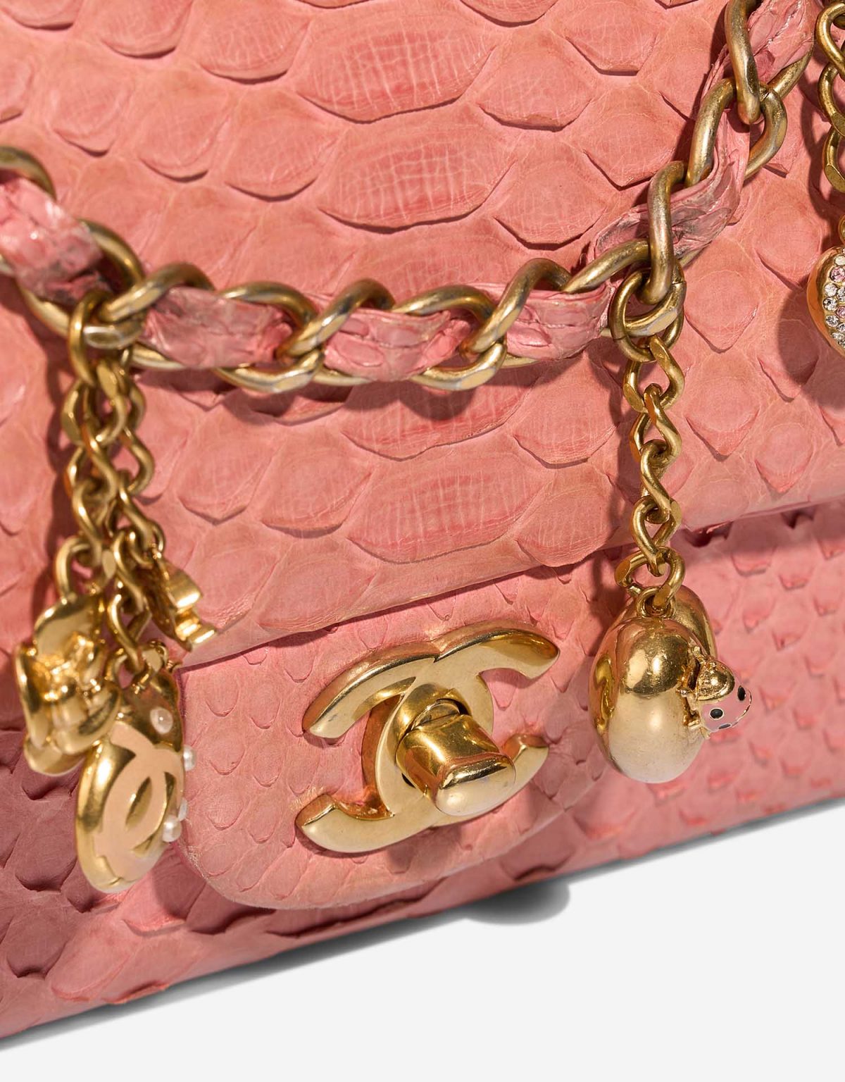 Chanel Timeless Mini Rectangular Python Dusty Rose | SACLÀB