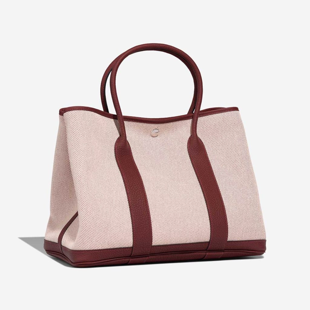 Hermès Garden Party 36 Toile / Veau Négonda Rouge H / Écru | SACLÀB