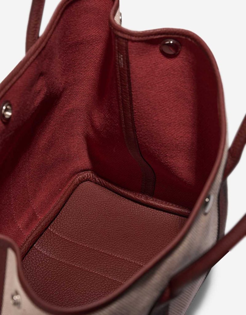 Hermès Garden Party 36 Toile / Veau Négonda Rouge H / Écru | SACLÀB