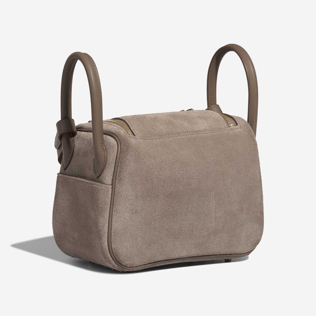 Hermès Lindy Grizzly Mini Suede / Swift Étoupe | SACLÀB