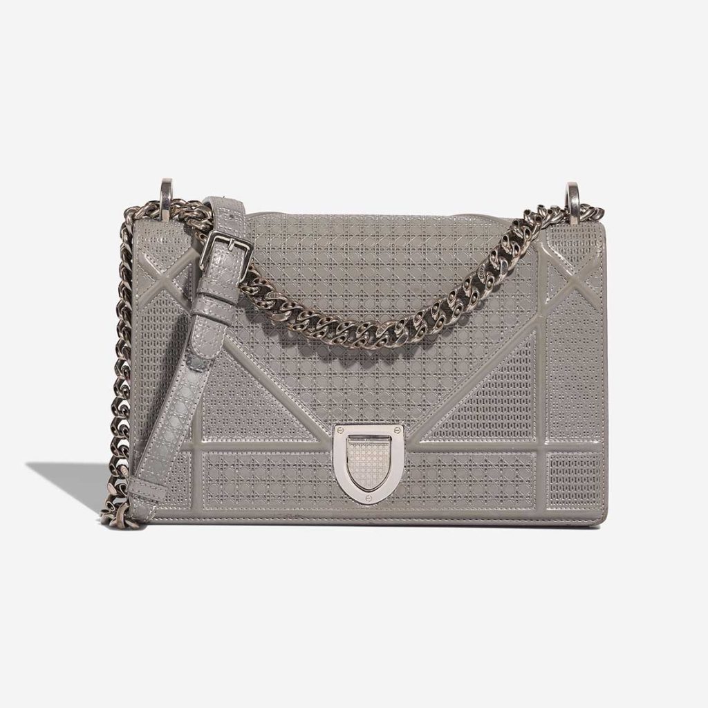 Dior Diorama Medium Patent Silver | SACLÀB