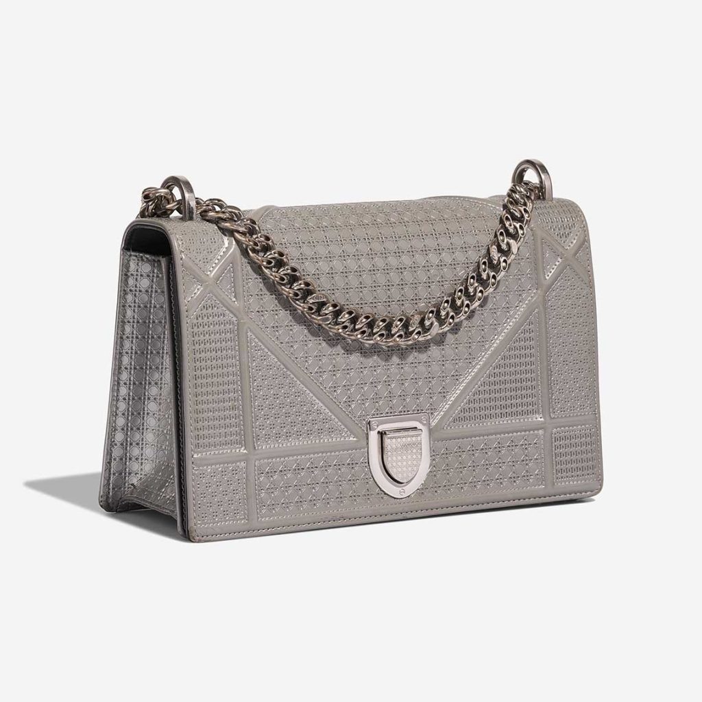 Dior Diorama Medium Patent Silver | SACLÀB