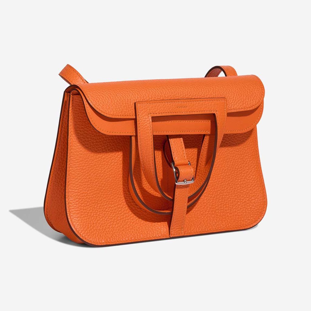 Hermès Halzan 25 Taurillon Clémence Orange Minium | SACLÀB