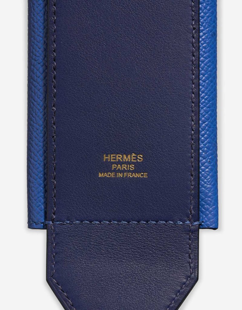 Hermès Kelly Pocket Strap Epsom / Swift Bleu de France / Bleu Saphir ...