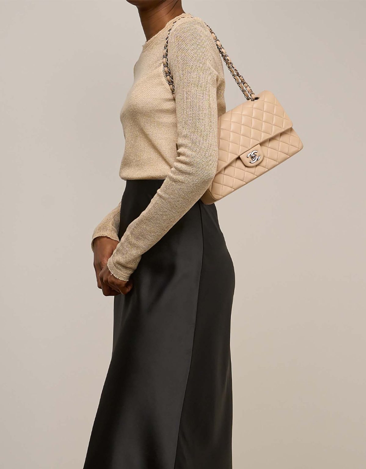 Chanel Timeless Medium Lamb Beige | SACLÀB