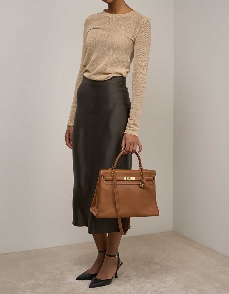 Hermès Kelly 35 Courchevel Gold | SACLÀB