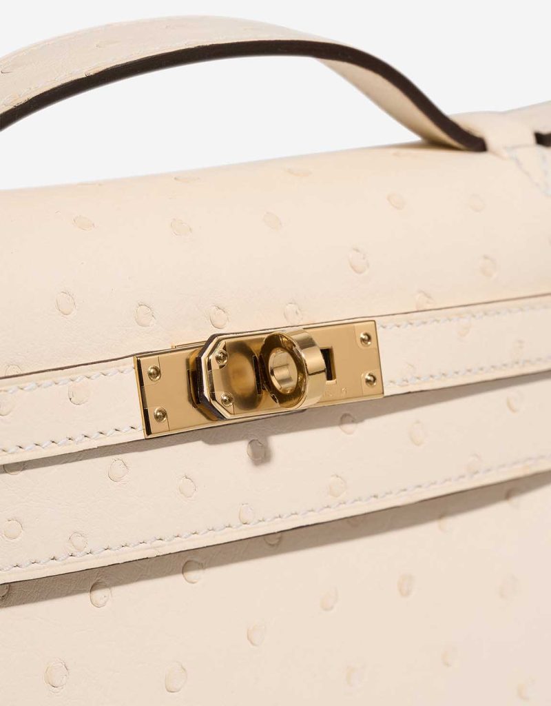 Hermès Kelly Pochette Ostrich Nata Boreal | SACLÀB