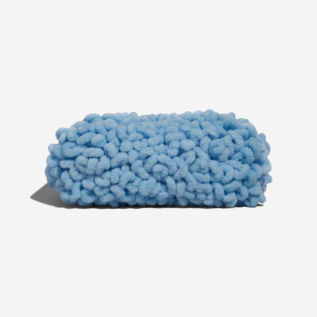 Bottega Veneta Pouch Small Chenille / Lamb Light Blue | SACLÀB
