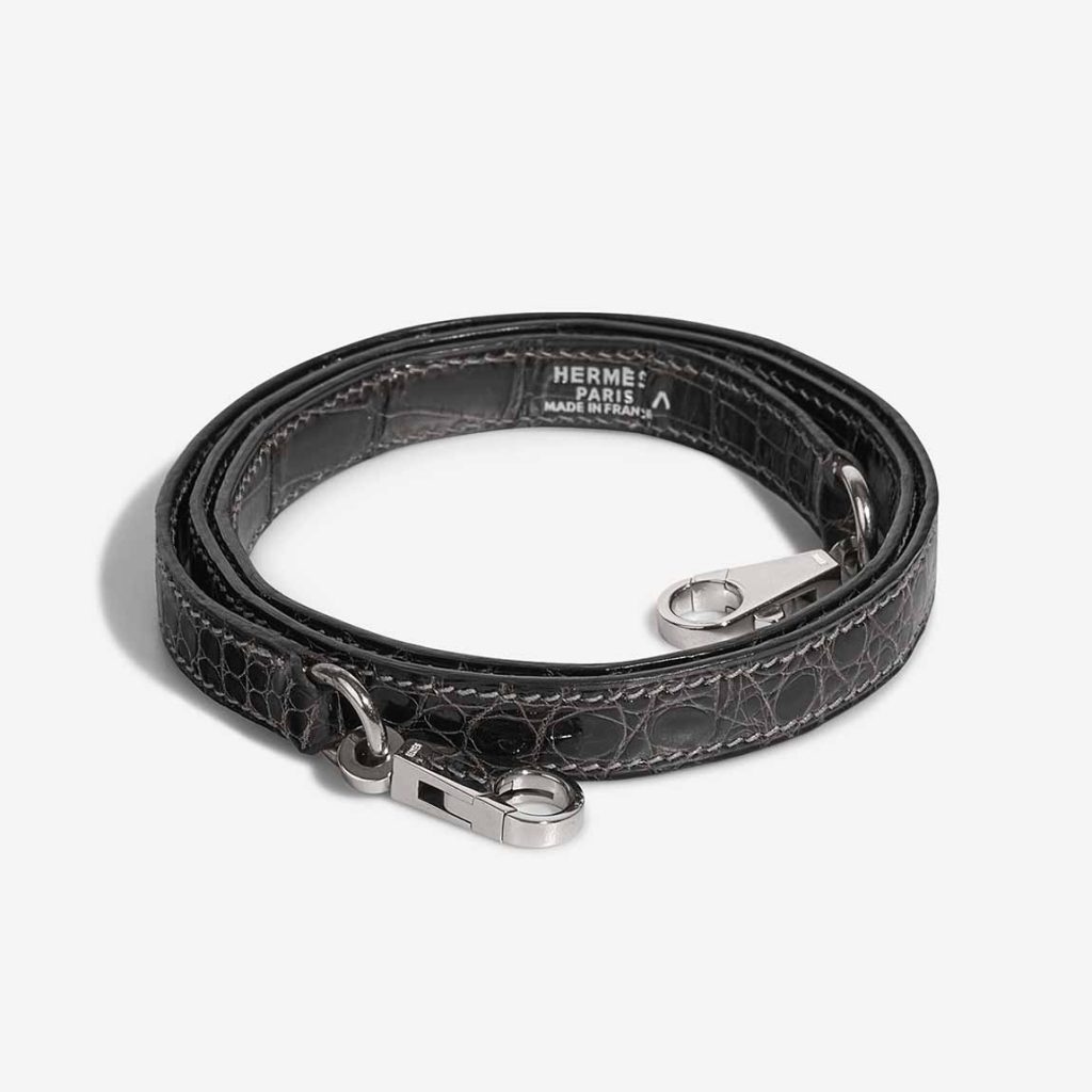 Hermès Kelly Strap Porosus Crocodile Graphite | SACLÀB