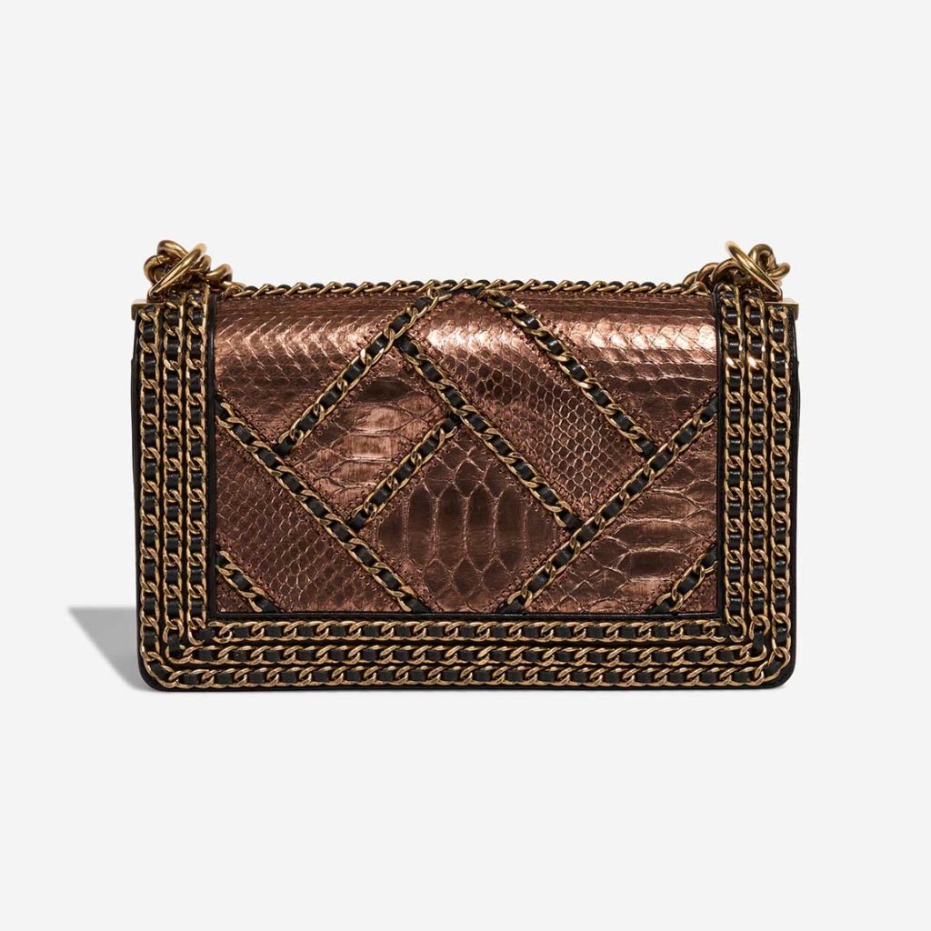 Chanel Boy Old Medium Python / Lamb Copper / Black | SACLÀB