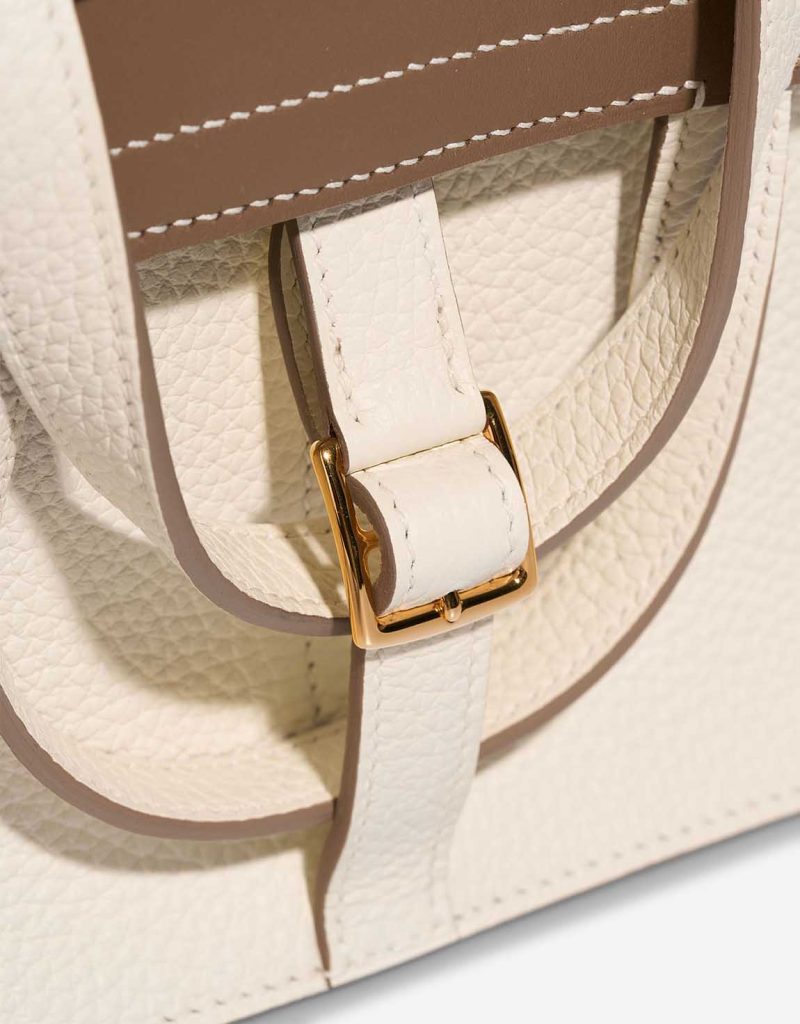 Hermès Halzan 25 Taurillon Clémence Mushroom / Beige de Weimar | SACLÀB